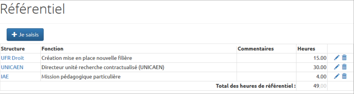 Je saisis mon référentiel [Guide utilisateur d'un intervenant permanent ]